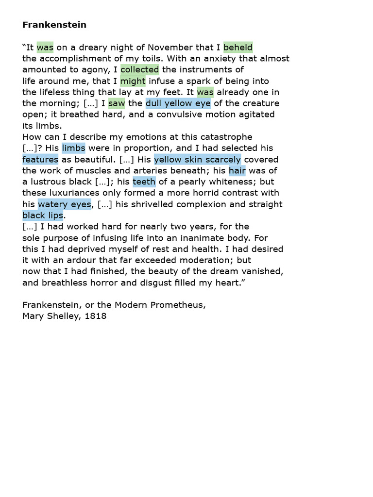 Creation and Horror in Chapter 5 | PDF