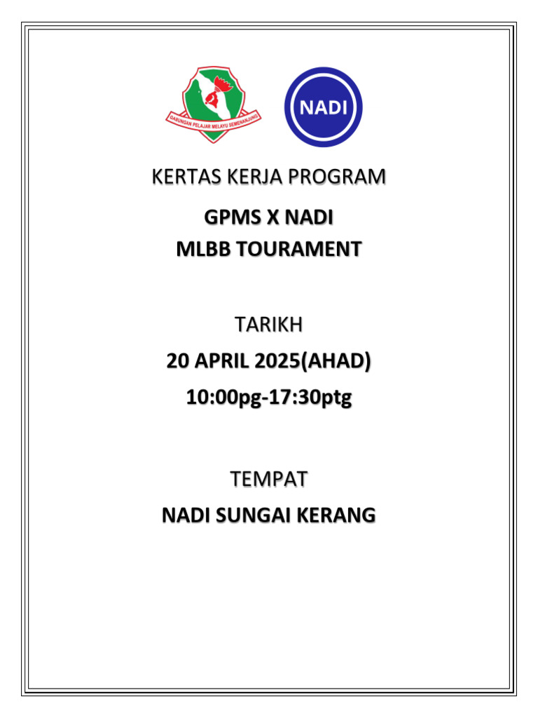 GPMS X Nadi MLBB Kertas Kerja | PDF