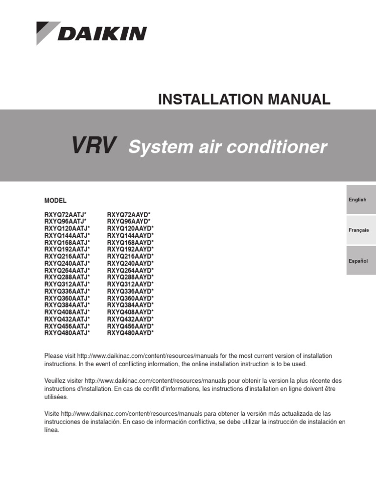 System Air Conditioner: Installation Manual | PDF | Leak | Mechanical ...