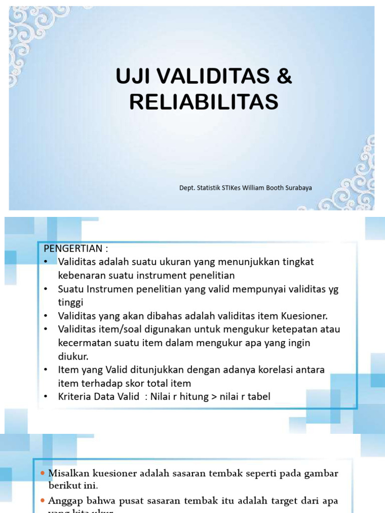 Uji Validitas & Reliabilitas | PDF