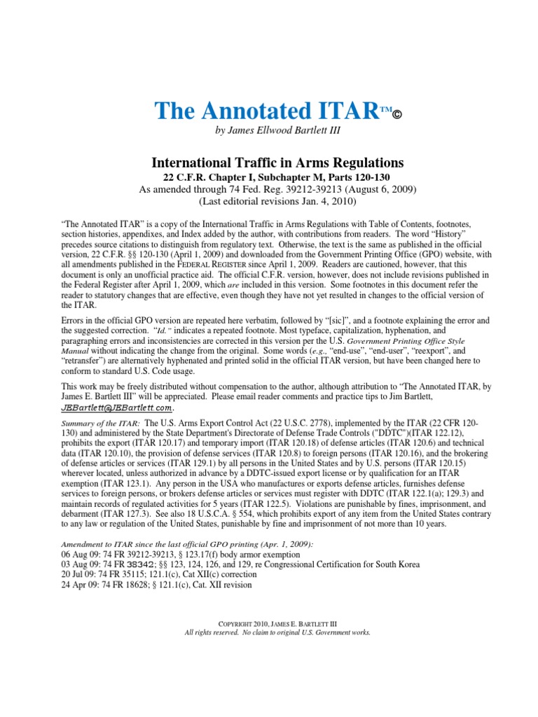 Annotated Itar | PDF
