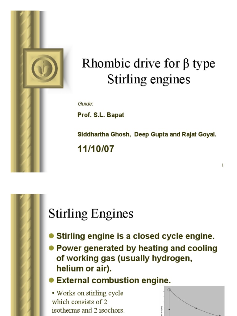 Stirling Rhombic | PDF | Cylinder (Engine) | Energy Conversion