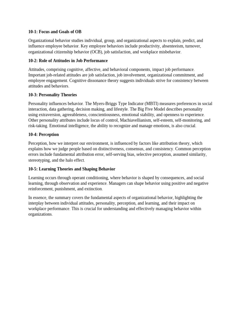 Summary Chapter 10 | PDF