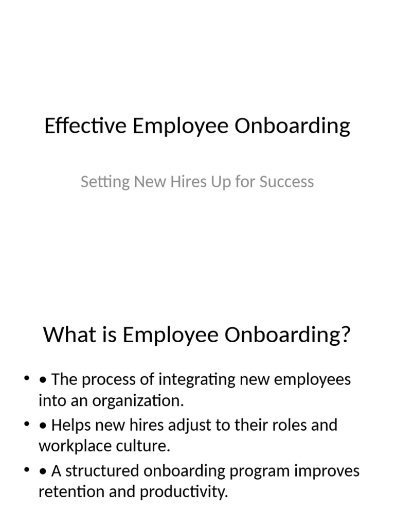 Effective Employee Onboarding Guide | PDF