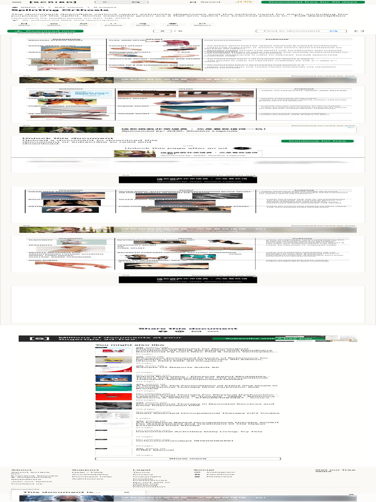 Upper Extremity Splinting Guide | PDF | Thumb | Elbow