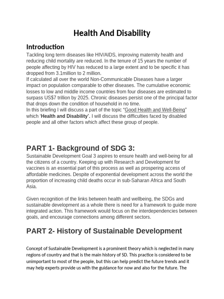 Health and Disability Assignment 4 CMNS125 | PDF | Disability | Health Care