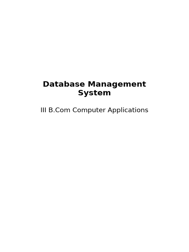 DBMS_bcom_unit-1 | PDF | Databases | Relational Database