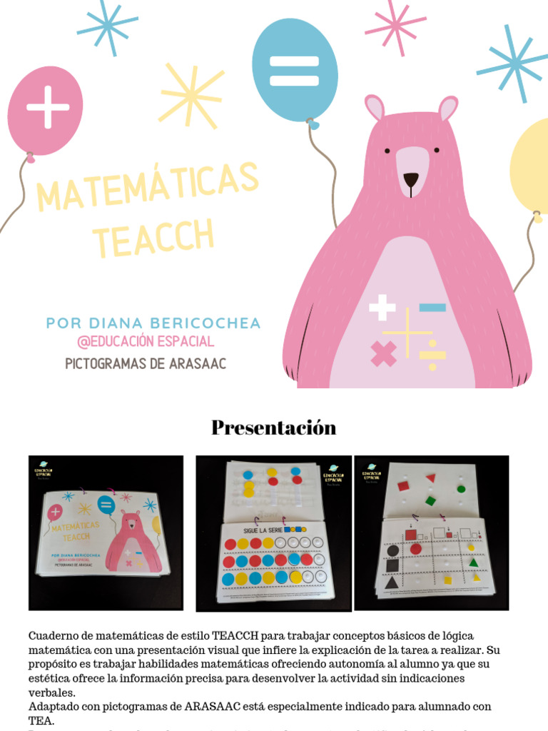 Cuaderno TEACCH Matematicas | PDF | Creative Commons