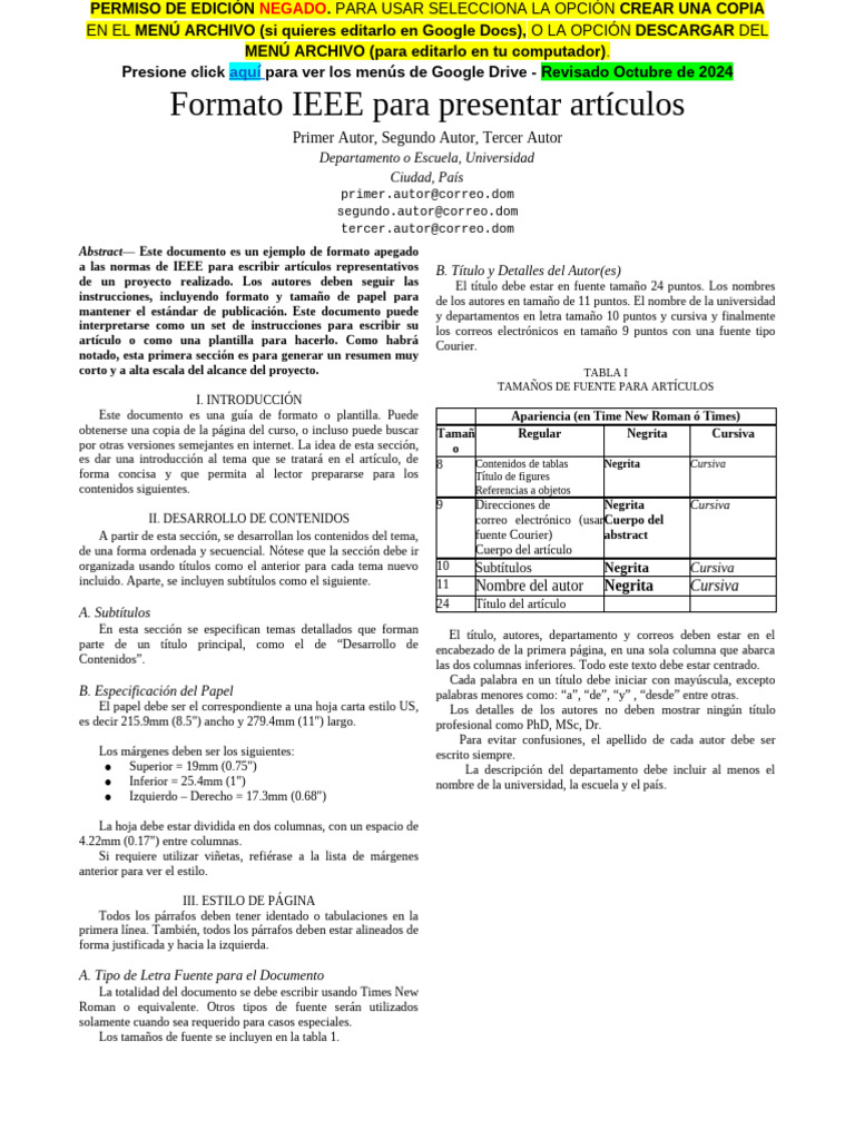 Formato IEEE | PDF | Archivo de computadora | Sumario abstracto)