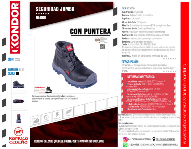 Ficha Tecnica Kondor 725500 | PDF | Materiales