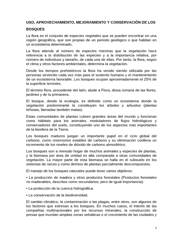 Conservación y Manejo de Bosques | PDF | Los bosques | Entorno natural