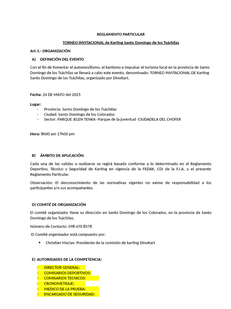 Reglamento Finalllllllllllllllllllll Sto Dgo | PDF | Automovilismo ...