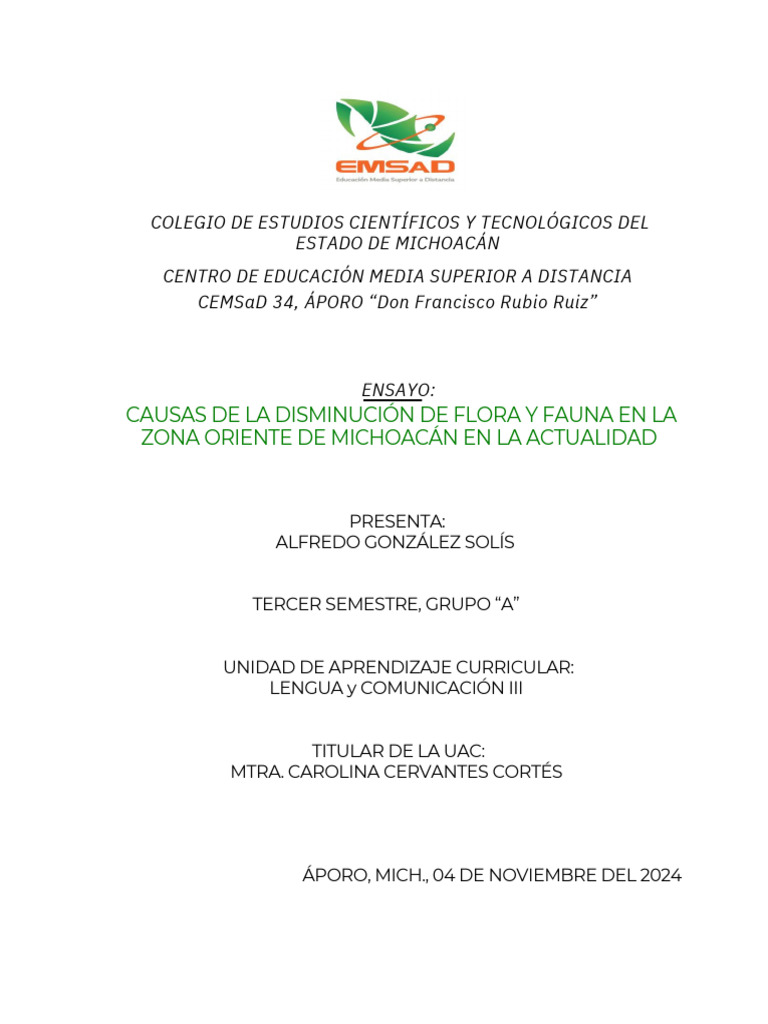 Ensayo Ags PDF | PDF | Biodiversidad | Entorno natural