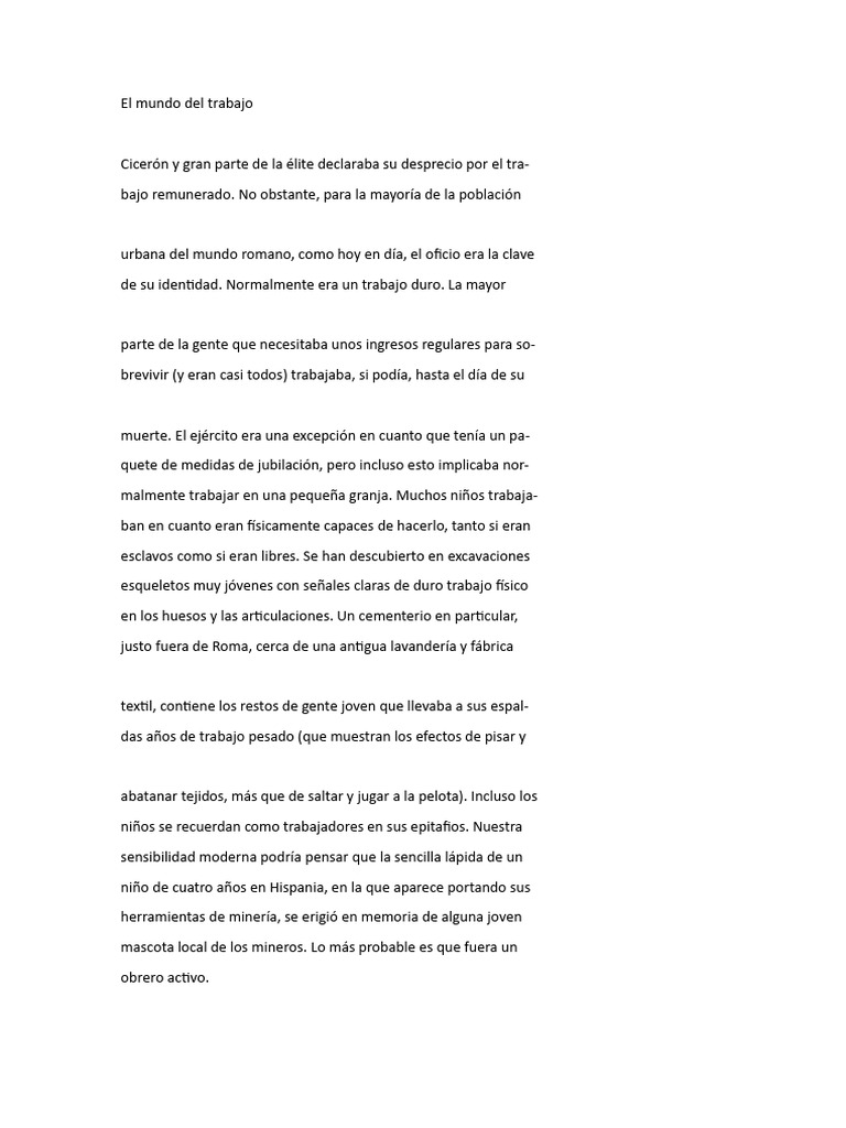 El Mundo Del Trabajo | PDF | Roma antigua