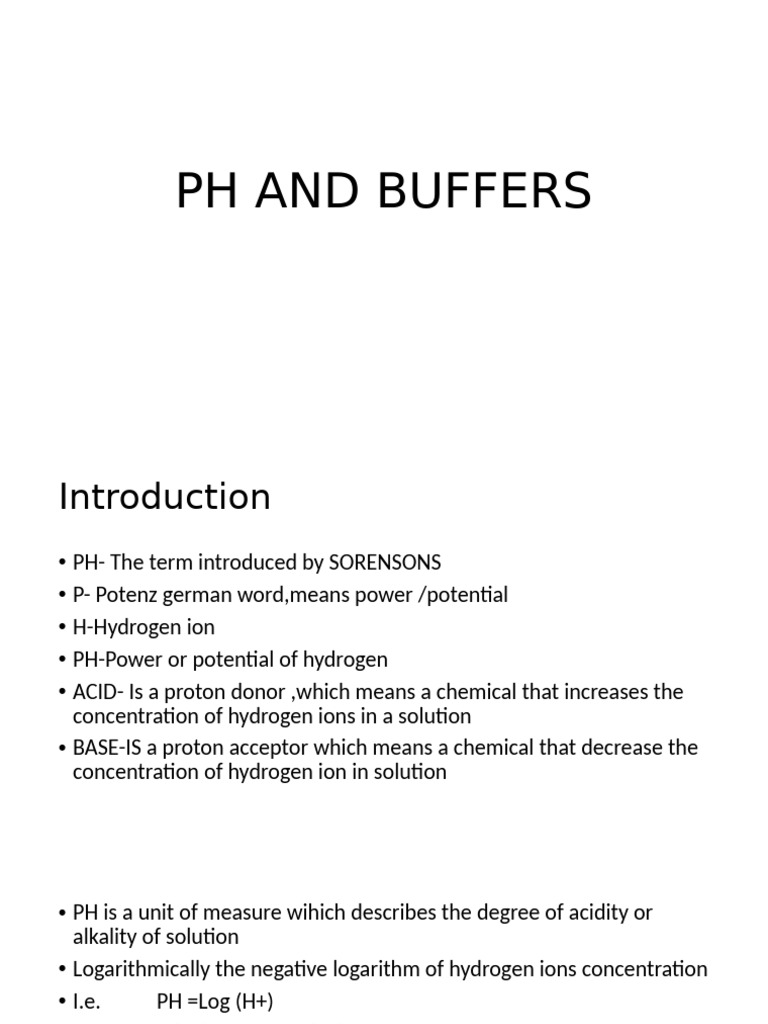 PH, Buffers, PH Meter | PDF | Ph | Buffer Solution