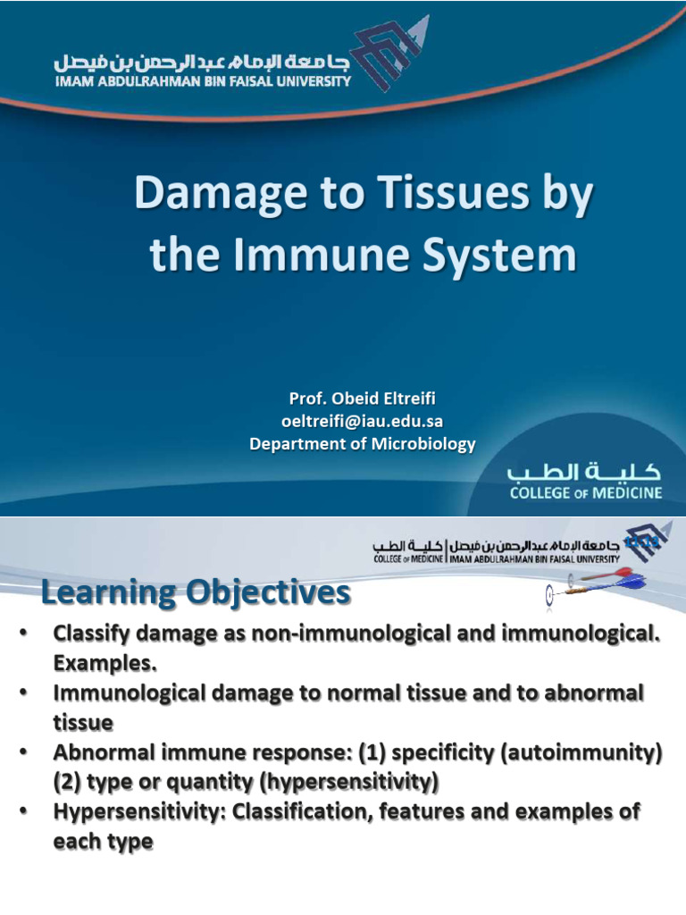 9 MED201 Th3 Lecture S1 121 Damage To Tissues by The Immune System ...