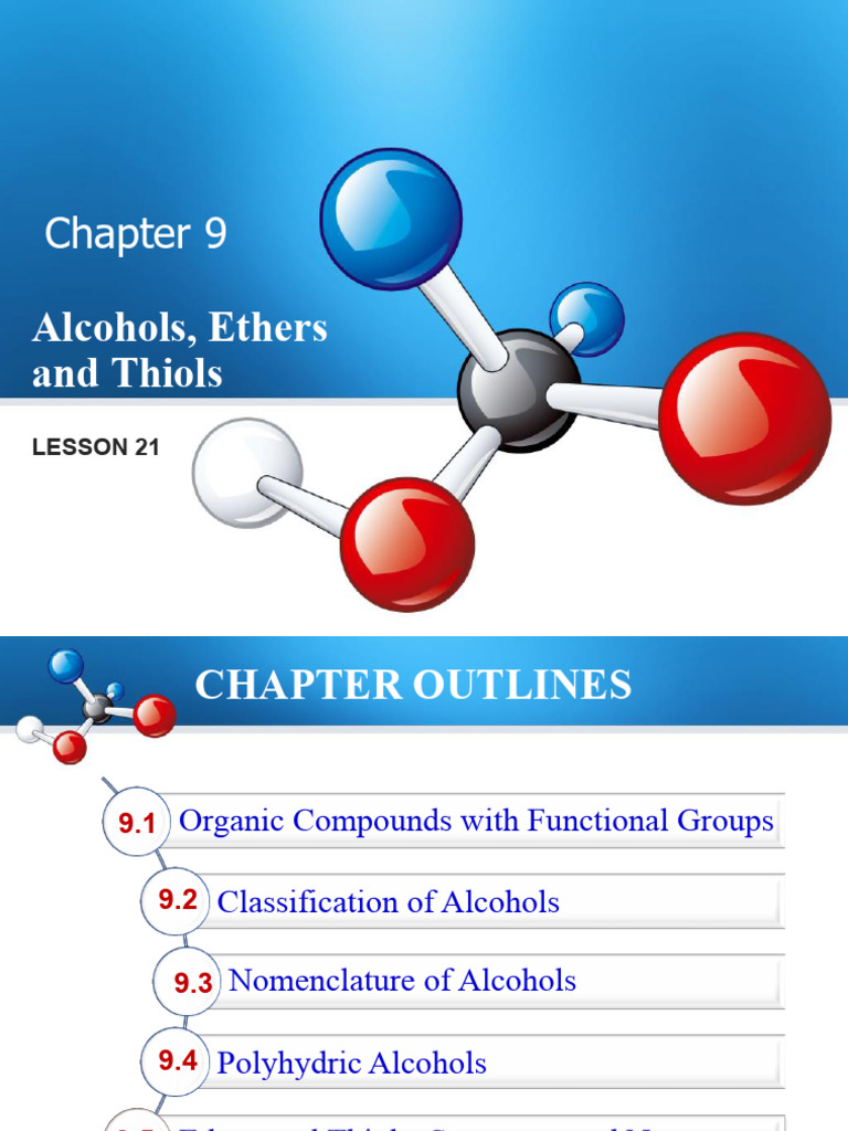 Chapter 09 Alcohols Ethers and Thiols-Lesson 21 2 | PDF | Ether | Organic Chemistry