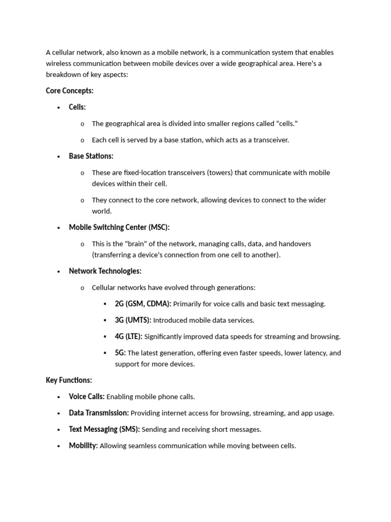 Cellular Network Operations Explained | PDF | Cellular Network ...
