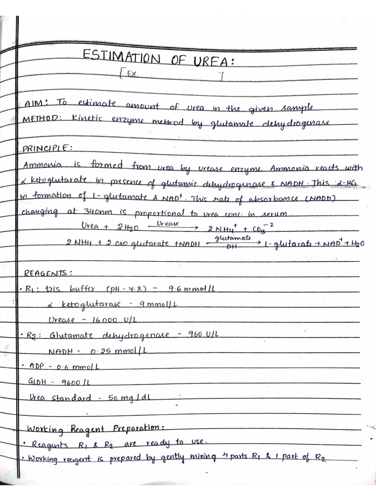 Estimation of Urea | PDF
