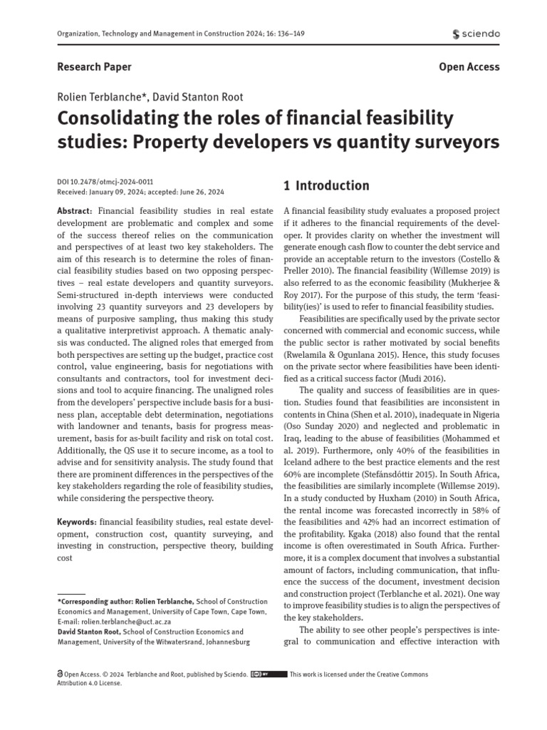 Financial Feasibility in Property Development | PDF | Qualitative ...