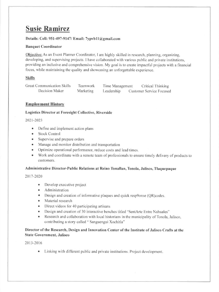 Resume Susie Ramirez | PDF
