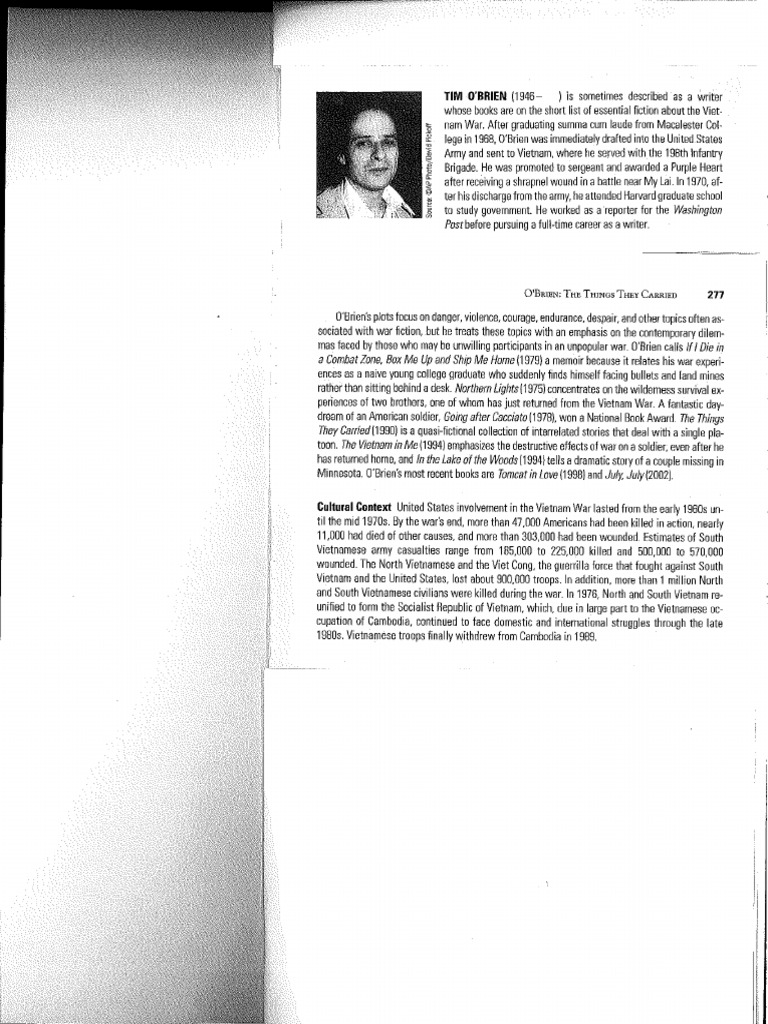 Tim O'Brien - The Things They Carried - 1 | PDF
