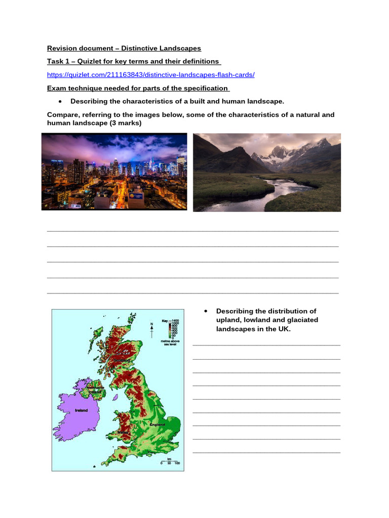 Distinctive Landscapes Revision Document | PDF | Geomorphology | Erosion