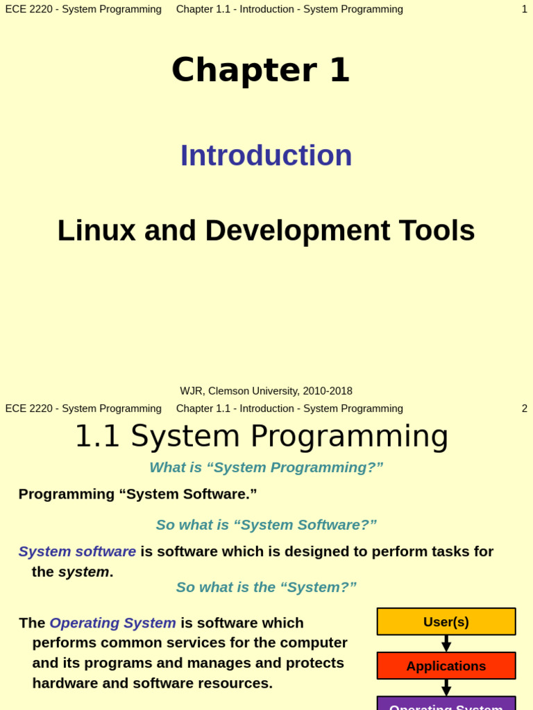 ECE2220Slides (1.1 Intro SystemProgramming) | PDF | Operating System | Application Software