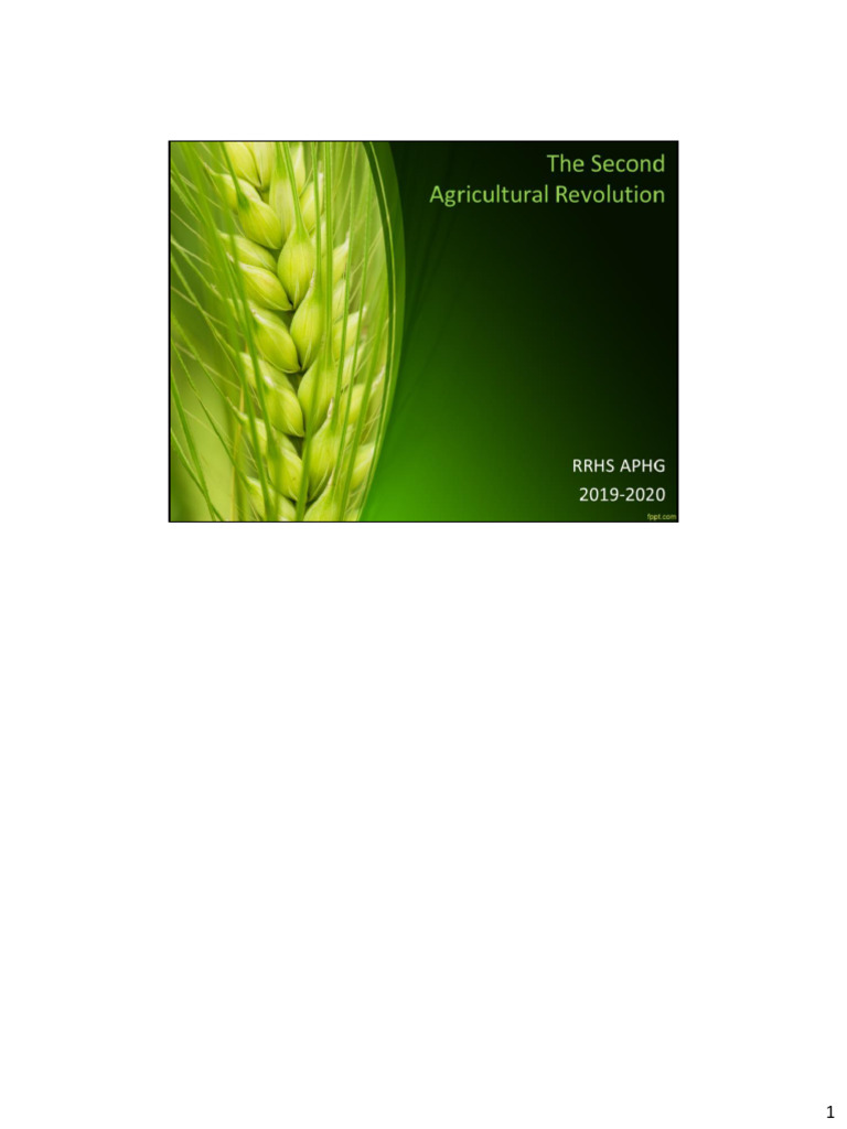2nd Agricultural Revolution Overview | PDF | Plough | Crop Rotation