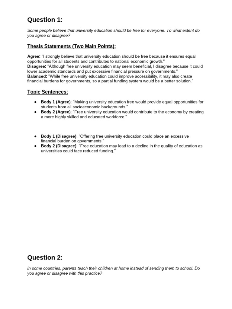 Thesis Statements & Topic Sentences | PDF | Zoo | Learning