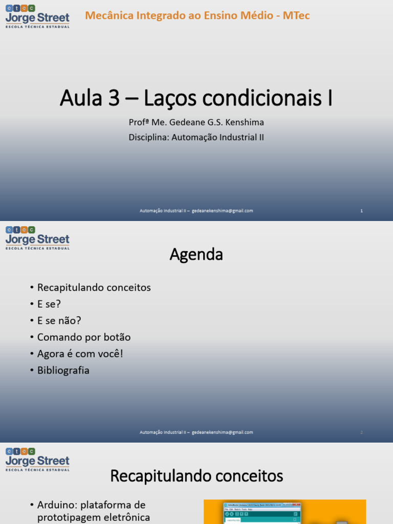 Aula 4 - Lacos Condicionais I | PDF | Diodo emissor de luz | Eletrônicos