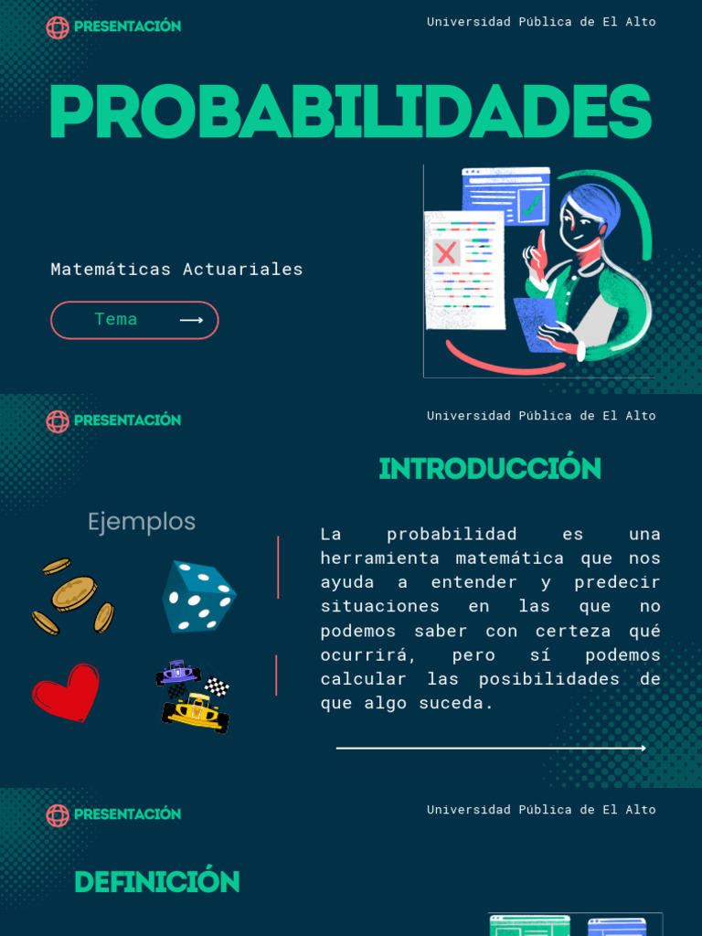 PRESENTACIÓN - Probabilidaddes | PDF | Probabilidad | Matemáticas