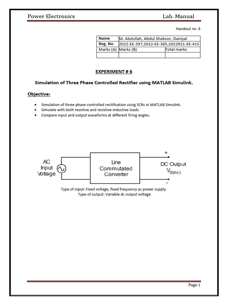 PE Manual - 6 | PDF | Rectifier | Power Electronics
