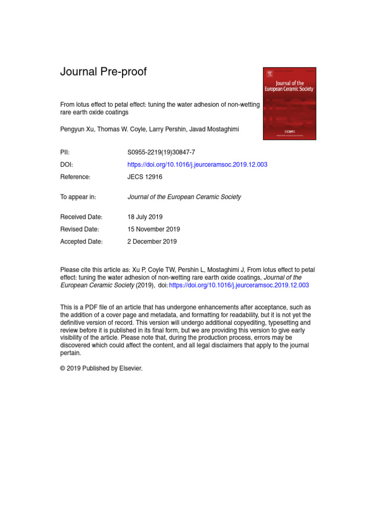 Journal Pre-Proof: Journal of The European Ceramic Society | PDF ...