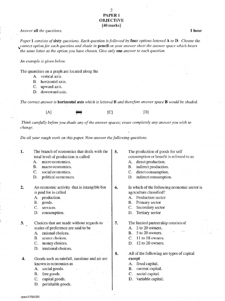 Waec Economics Questions | PDF