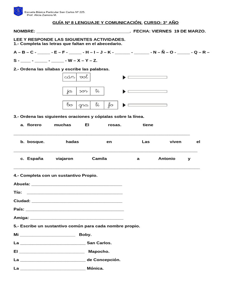 Guía #8 Leng., 19 Marzo | PDF | Lingüística