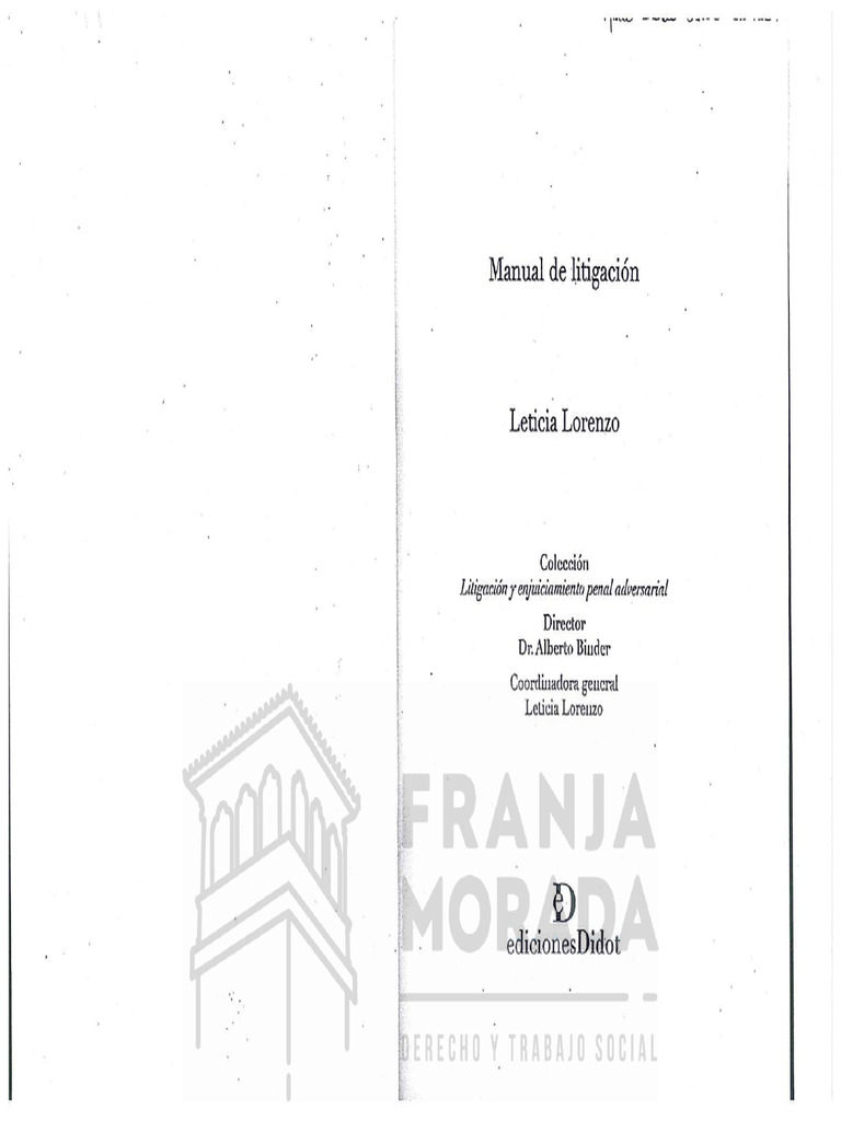 Lorenzo Leticia - Manual de Litigación | PDF
