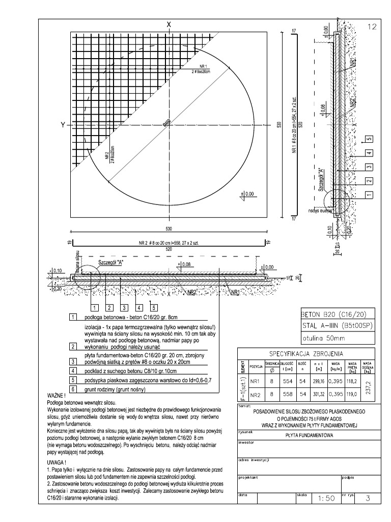 Fundament - Rys. Zbożowy Płaskodenny 75 T AGOS | PDF