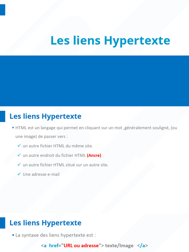 Création de Liens Hypertexte en HTML | PDF
