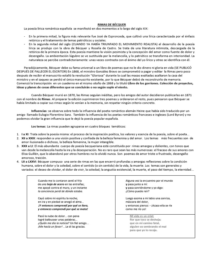 Poesía de Bécquer | PDF | Poesía