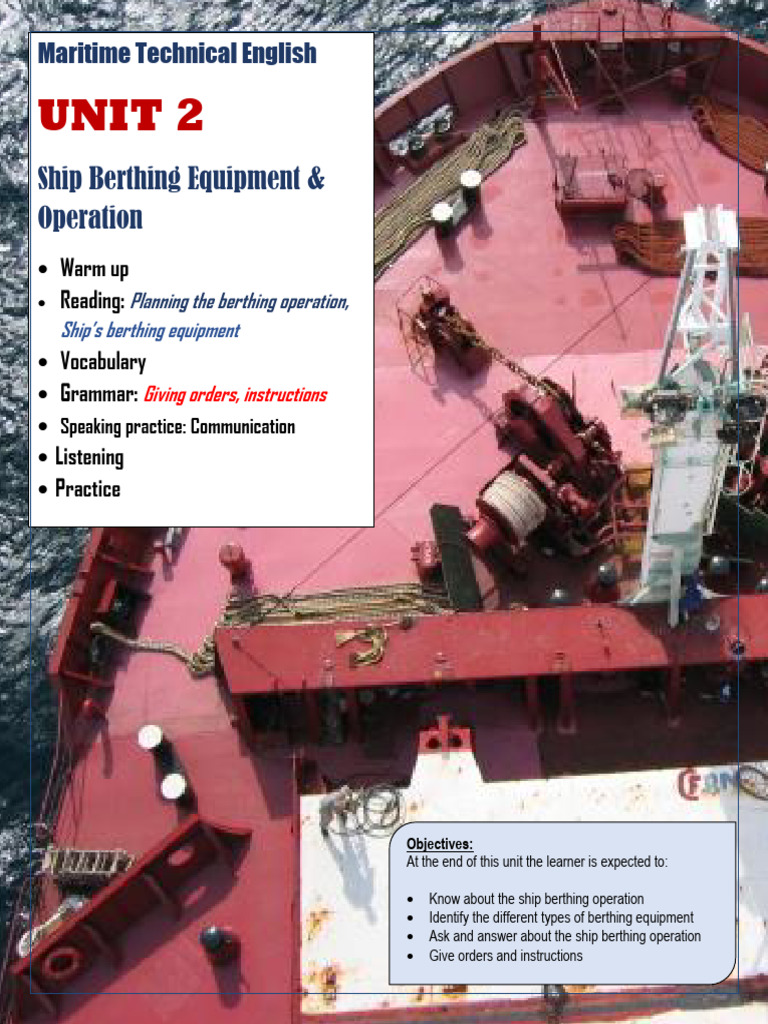 Unit 2 Ship Berthing Equipment | PDF | Anchor | Shipping