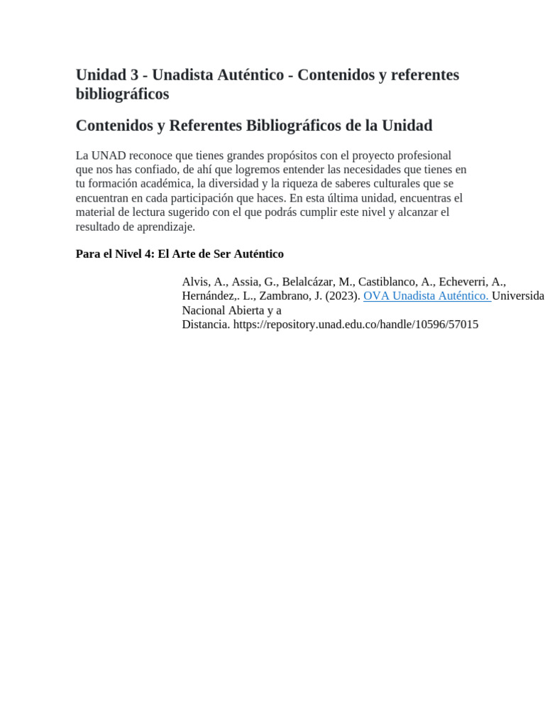 Unidad 3 - Unadista Auténtico - Contenidos y Referentes Bibliográficos ...