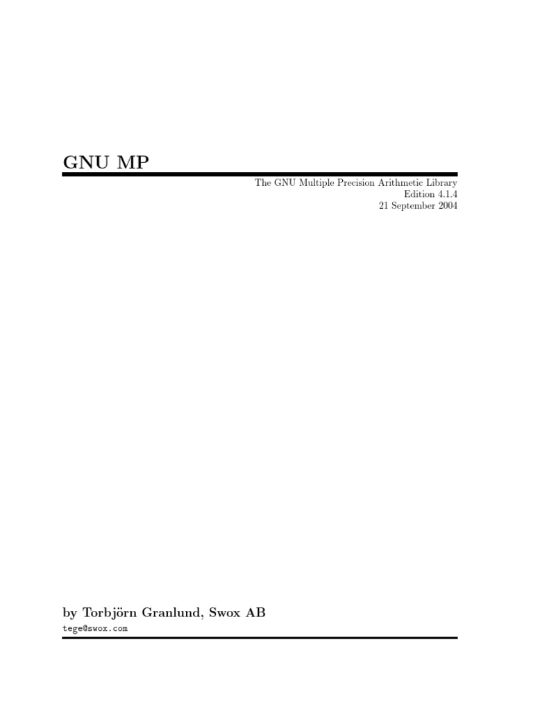 gmp-man-4.1.4 | PDF | 64 Bit Computing | Computer Programming