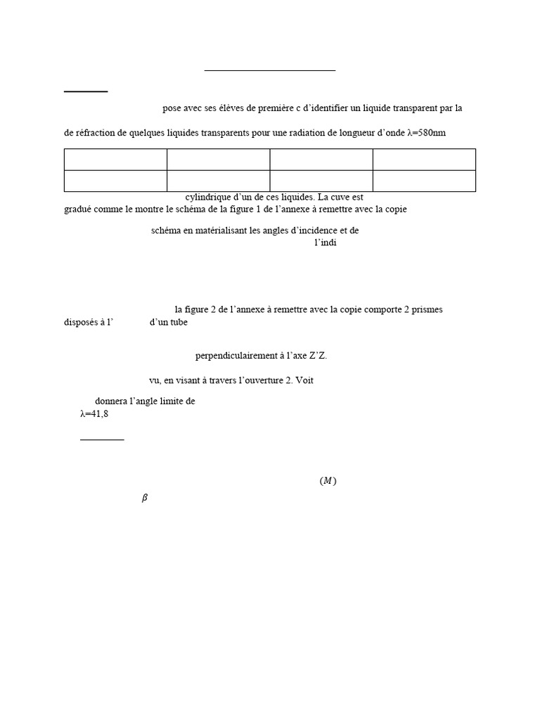 TD Optique et Énergie Mécanique | PDF | Réfraction | Indice de réfraction
