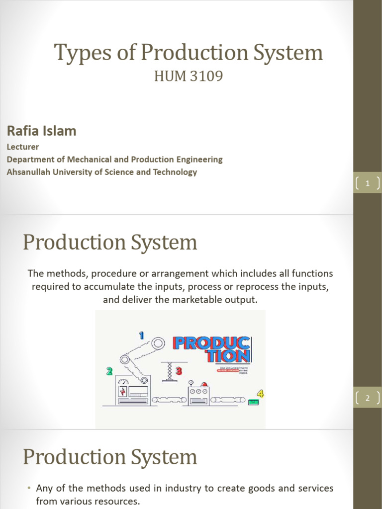 Overview of Production System Types | PDF | System | Chemical Substances