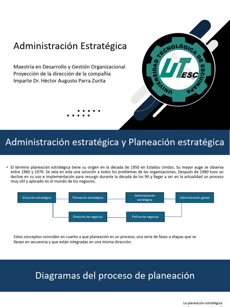Presentación Administración Estrategica | PDF | Planificación | Gestión estratégica
