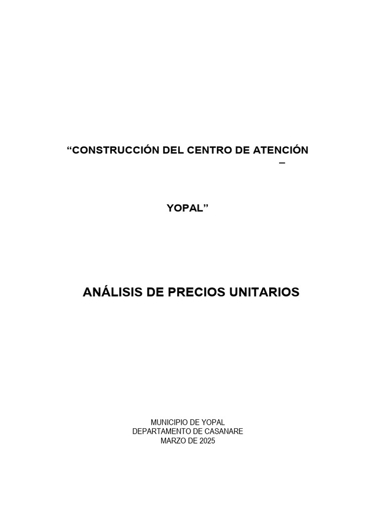 Apus - Cap Cvi Ese Salud Yopal | PDF | Materiales | Ingeniería de Edificación