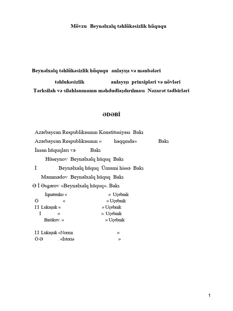 156 Movzu 12. Beynelxalq Tehlukesizlik Huququ. | PDF