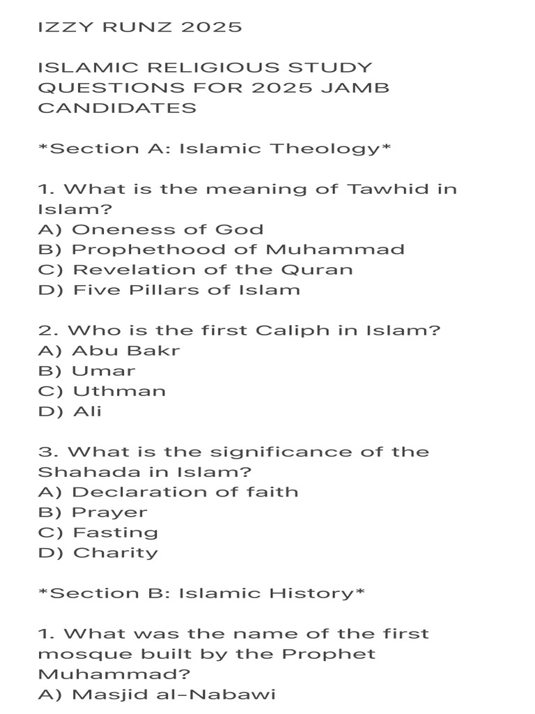 Izzy Runz Jamb 2025 Irs | PDF