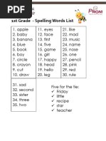 Grade 3 Spelling List | PDF